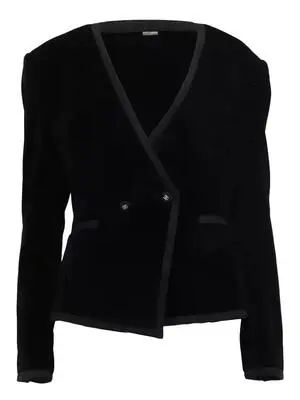 Dolce & Gabbana Double-breasted Velvet Blazer - Black