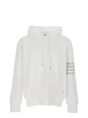 Thom Browne Drawstring 4-bar Hoodie - White