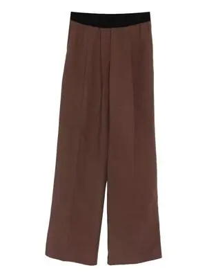 ERMANNO FIRENZE Elasticated-waistband Trousers - Brown