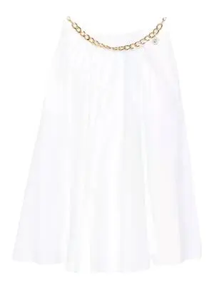 Elisabetta Franchi Chain-detail Midi Skirt - White