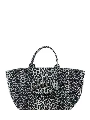 GANNI Xxl Appliqué Tote Bag - Black