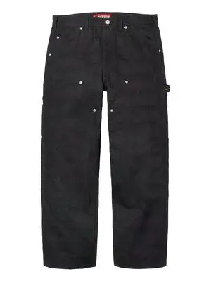 Supreme Logo-jacquard Double-knee Straight Leg Jeans - Black