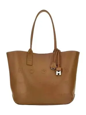 Hogan Address Leather Tote - Brown