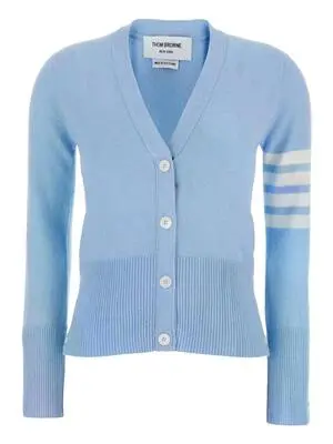 Thom Browne 4-bar V-neck Cardigan - Blue