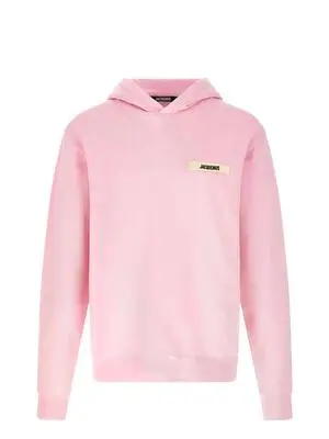 Jacquemus Logo-patch Dropped-shoulder Hoodie - Pink