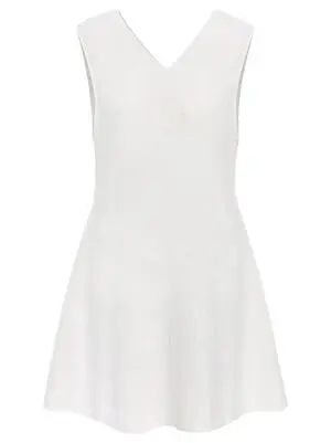 LISA YANG Nyna V-neck Mini Dress - Neutrals