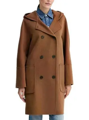 Marc O'polo Hooded Double-breasted Coat - Brown