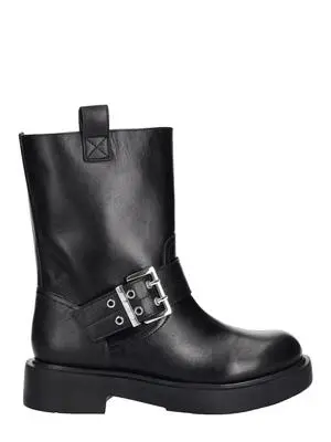Moschino Buckle-strap Boots - Black