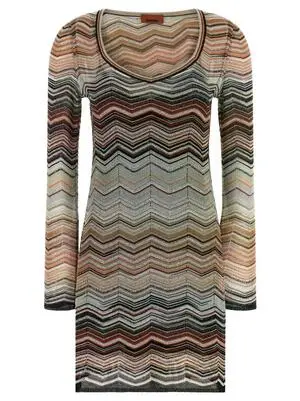 Missoni Chevron Sequin Appliqué Mini Dress - Neutrals
