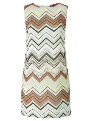 Missoni Zigzag-pattern Sleeveless Mini Dress - Green