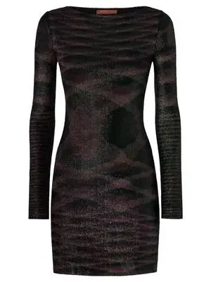 Missoni Long-sleeve Textured Mini Dress - Brown