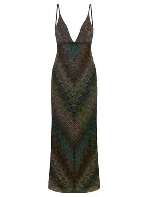 Missoni V-neck Chevron Dress - Brown