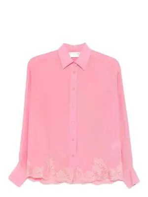 ERMANNO FIRENZE Lace Trim Shirt - Pink
