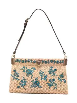 Etro Floral Embroidered Clutch - Neutrals