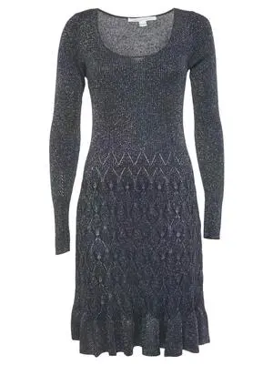 Diane Von Furstenberg Knit Lurex Mini Dress - Grey