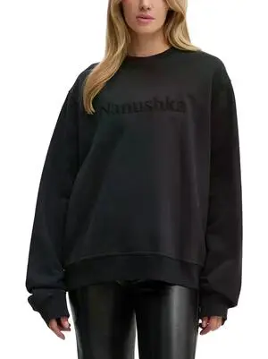 Nanushka Embossed Crew Neck T-shirt - Black