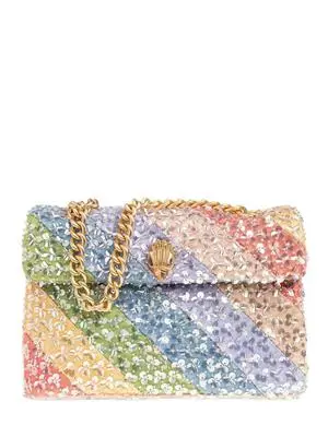 Kurt Geiger Kensington Sequin-embellished Shoulder Bag - Blue