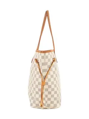 LOUIS VUITTON Neverfull Mm Chequered Tote - White