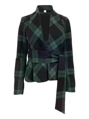 Diane Von Furstenberg Checked Belted Jacket - Black