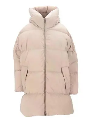 LEMPELIUS Funnel Neck Quilted Coat - Neutrals