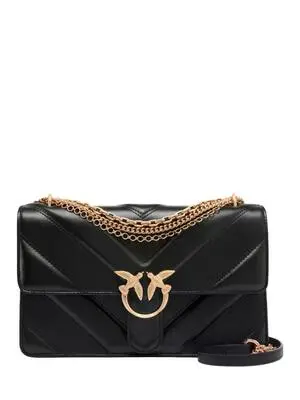 Pinko Medium Love Bag One Chevron Shoulder Bag - Black