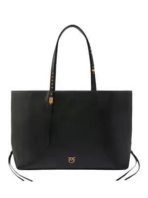 Pinko Leather Tote Bag - Black