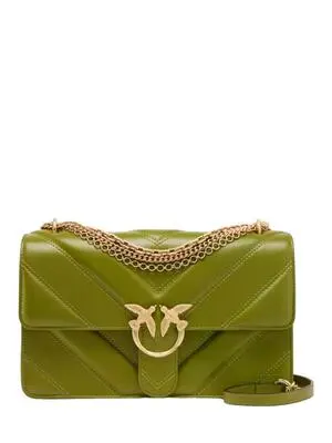 Pinko Medium Love Bag One Chevron Shoulder Bag - Green