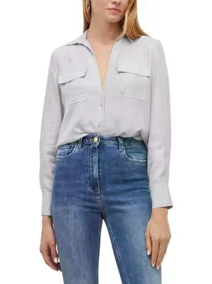 Patrizia Pepe Patch-pocket Collared Shirt - Grey