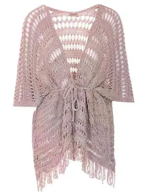 TWINSET Laces Fringe Dress - Pink
