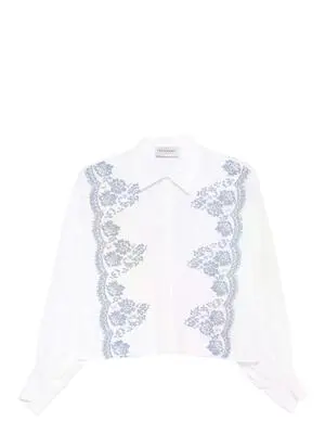 ERMANNO FIRENZE Floral Lace Shirt - White