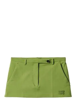 Miu Miu Milano Rib Knit Mini Skirt - Green