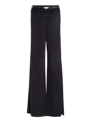 Christopher Esber Yvette Leather Belted Jersey Trouser - Black