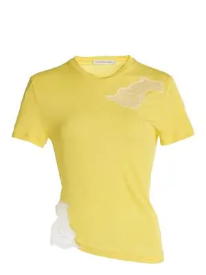 Christopher Esber Delphin Lace Rib Tee - Yellow