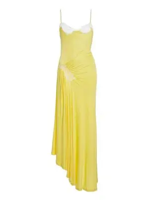 Christopher Esber Delphin Lace Rib Cami Dress - Yellow
