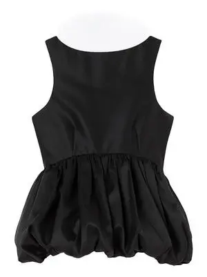 RÃHE Voluminous Peplum Top - Black