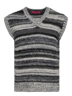 THE ELDER STATESMAN The Elder Statesman Boucle Mix Stripe Vest Multi