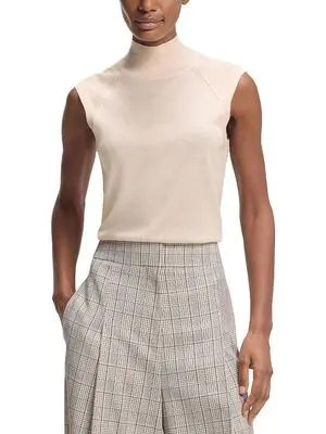 BOSS Fipini Sleeveless Turtleneck Sweater - Soft Pearl