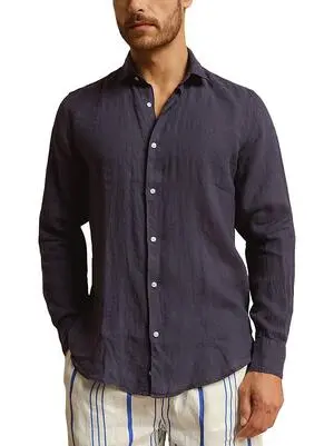 PENINSULA SWIMWEAR Allover Print Linen Shirt - Stromboli