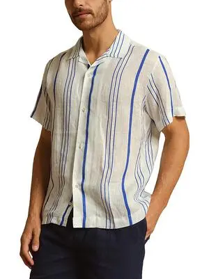 PENINSULA SWIMWEAR Linen Bowling Shirt - La Grec V