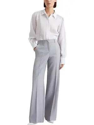 Marella Straight Pressed Trousers - Melange Light Grey