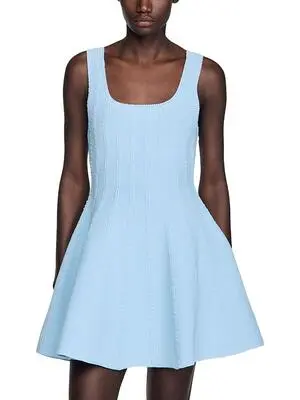 Sandro Short Knit Dress - Sky Blue
