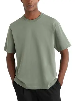 REISS Oversized Crewneck T-shirt - Sage Green