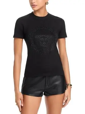 Versace Medusa Embellished Top - Black