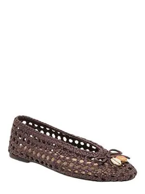 Dolce Vita Cason Charm Woven Flats - Dark Brown Woven Leather