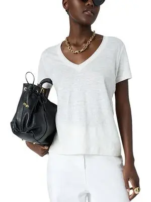Gerard Darel Mirana Linen V-neck Top - White