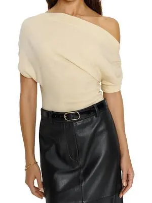 REFORMATION Iris Draped Top - Custard