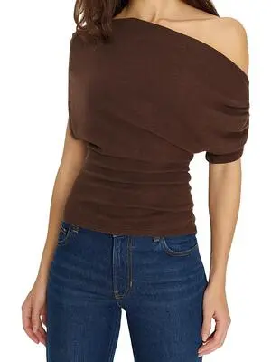 REFORMATION Iris Draped Top - Mole