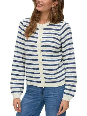 Vero Moda Vmgorgeous Long Sleeve Cardigan Sweater - Birch Detail