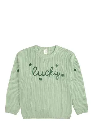 SWEET WINK Lucky Shamrock Knit Sweater - Mint Green