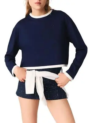Maje Layered Tee - Navy